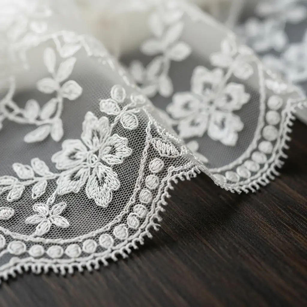 Textura De Encaje Blanco